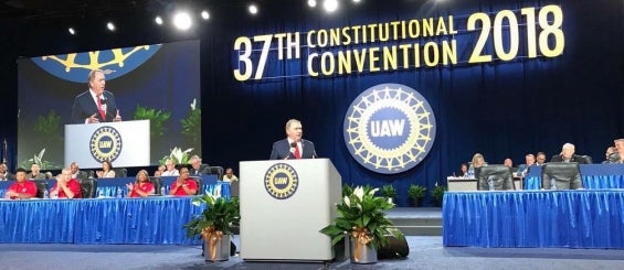 Hoffa Pledges Solidarity With UAW During Speech at Union's Convention ...