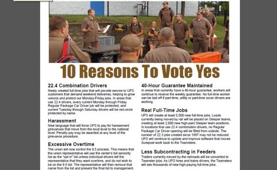 10 Reasons to Vote YES on the UPS Contract - International Brotherhood ... 10 Reasons to Vote YES on the UPS Contract - International Brotherhood ...