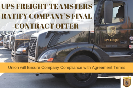 UPS Freight Teamsters Ratify Company's Final Contract Offer - International Brotherhood of Teamsters