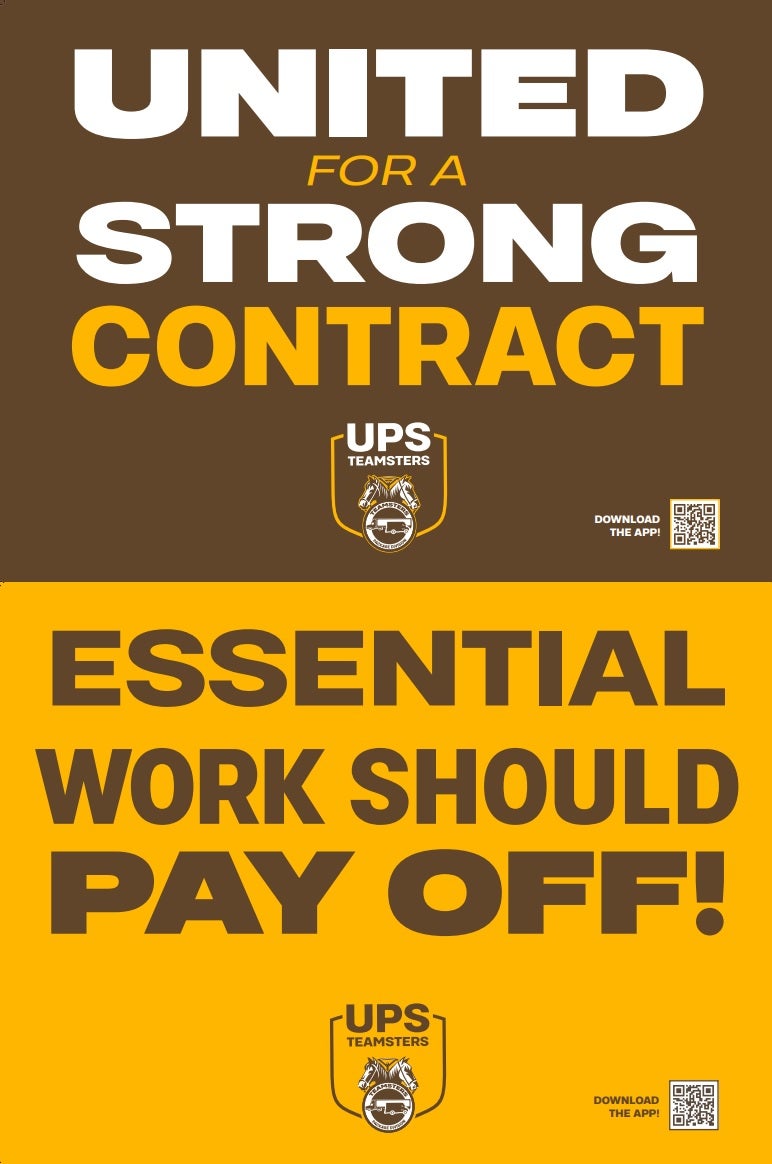 UPS 'United for a Strong Contract' Rally Signs - International ...