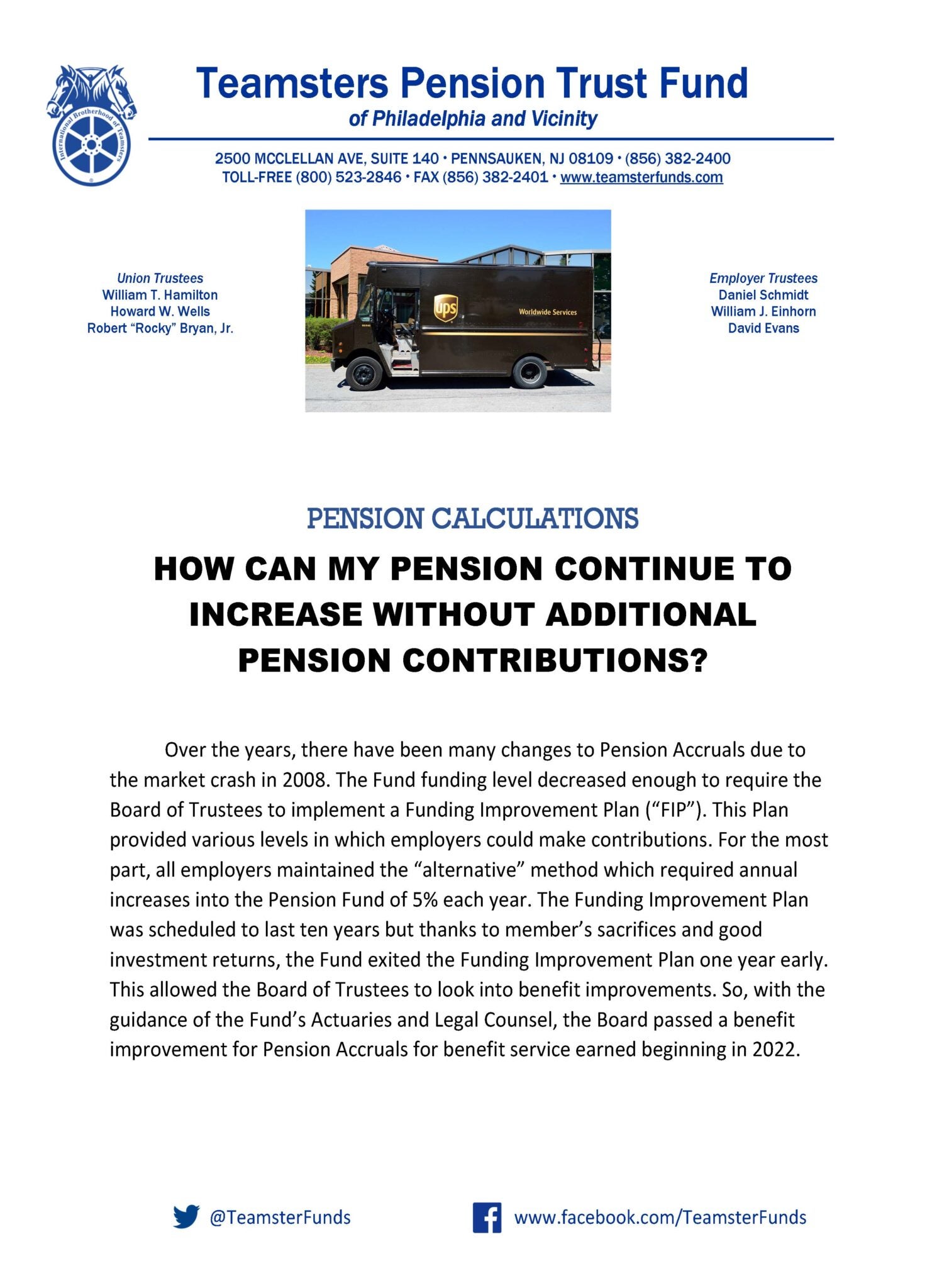 Pension Information - International Brotherhood of Teamsters